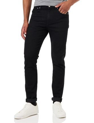 Calvin Klein Herren Jeans Hose Slim Tapered Fit, Schwarz (Denim Black), 36W/32L