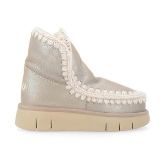 Mou Eskimo Bounce Lederstiefel Stein Metallic - - Shoes - Damen - Grau - 40 EU