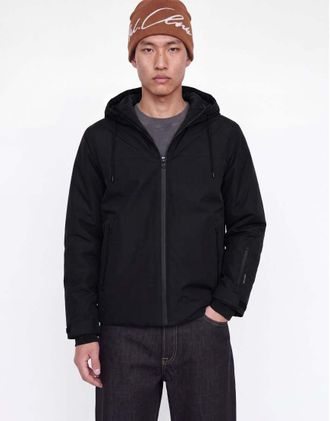 Jack & Jones Fusion kurze Jacke mit Kapuze und Rei&szlig;verschluss in Schwarz