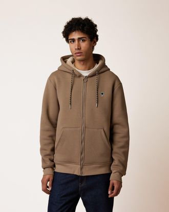 Faguo Sweat zipp&eacute; &agrave; capuche chaud marron