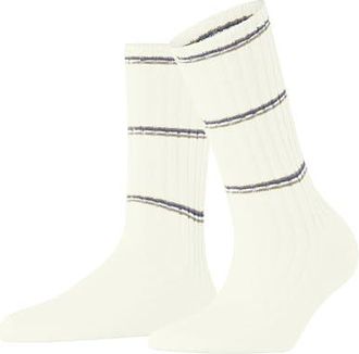 Falke Cosy Wool Boot W So Laine Cachemire Unies Chaussettes, Blanc Off-White 2040 Stripe, 35-38 Femme