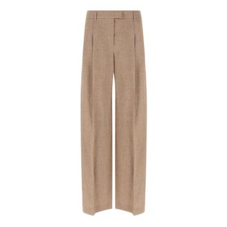 Brunello Cucinelli Femme, Pantalons, Rose, Taille: 38 FR Loose Pleated Pantalons