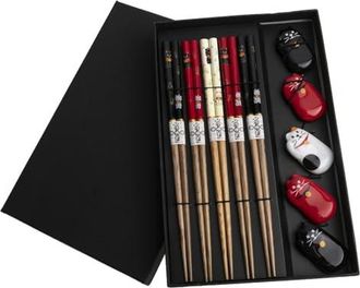 La Chineuse ESSSTÄBCHEN- UND HALTERBOX - MANEKI NEKO - Tradition Japans