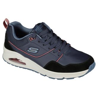 Skechers Herren UNO Retro One Sneaker, Navy Leather and Suede/Duraleather/Mesh, 42.5 EU