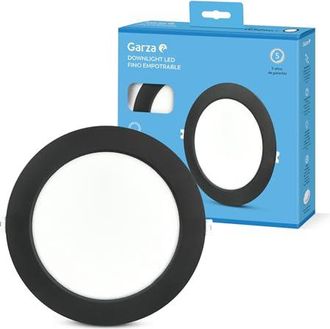 Garza LED-Einbaustrahler, rund, extraflach, 22 cm, 18 W, 6500 K, kaltes Licht, 1950 lm, 30.000 h, IP20, Schwarz, Energieeinsparung 80%