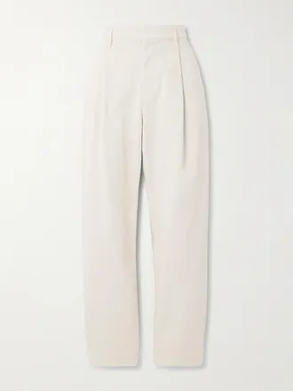 Brunello Cucinelli Bundfaltenhose Aus Twill Aus Einer Baumwollmischung - Ecru