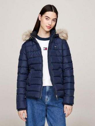 Tommy Jeans Steppjacke TJW BASIC HOODED DOWN JACKET EXT mit Logostickerei