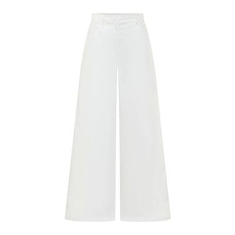 Msgm Msgm, Femme, Pantalons, Blanc, Taille: 38 FR Pantalon &agrave; jambes larges