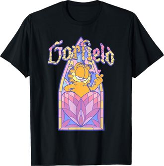 Garfield Pastel Stained Glass Heart Retro Cat Cartoon T-Shirt