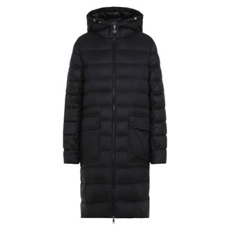Moncler Lange Parka Jacke mit Kapuze - - Coats - Damen - Schwarzk - XS