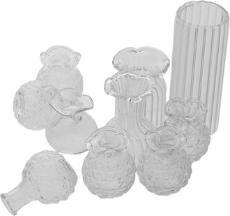 Valiclud Glasvase Miniatur Blumenvasen f&uuml;r Puppenhaus Dekoration Tischdeko Landschaftsflasche Kleine Gartenaccessoires f&uuml;r Regal und B&uuml;ro