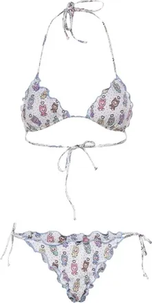 MC2 Saint Barth Femme, Maillots de bain, Multicolore, Taille: 40 FR Frou Frou Sagitami Triangle Bikini
