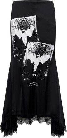 John Richmond Femme, Jupes, Noir, Taille: 40 FR Jupe Longue avec Impression Artistique