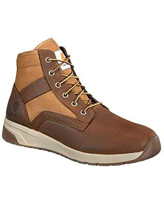 Carhartt Work in Progress Mens Force 5 Lightweight Sneaker Boot Nano Comp Toe Ankle, Brown Leather & TAN Duck, 11