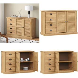 vidaXL Sideboard mit Schubladen vigo 113x40x75 cm Massivholz Kiefer - Sideboard - Sideboards - Home & Living - Braun