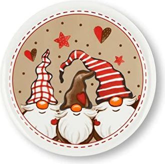 Excelsa Gnomo 66077, Set mit 6 Tellern Panettone, Durchmesser: 31 cm, Porzellan