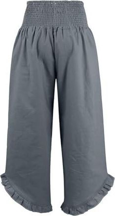 Generic Pantalon en coton et lin pour femme - Jambe large - Pantalon de plage d&eacute;t&eacute; confortable - Pantalon de yoga Palazzo - XIYU26067, bleu, XXL