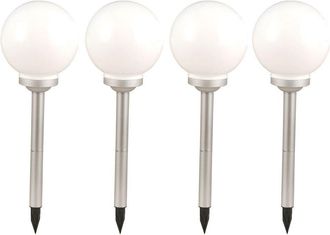 ETC Shop 4er Set LED Solarleuchte Gartenleuchte Au&szlig;enleuchte Kugelform Beleuchtung Lampe