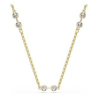 Swarovski Remix Halskette, Rundschliff, Wei&szlig;, Goldlegierungsschicht