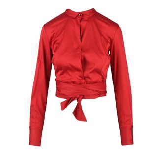 Elisabetta Franchi Femme, Blouses et Chemises, Rouge, Taille: 44 FR Camicia Corta