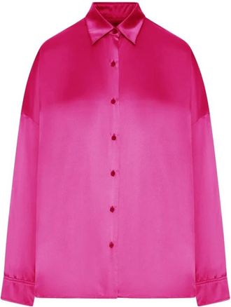 Dries Van Noten Femme, Blouses et Chemises, Rose, Taille: 38 FR Satin Shirt