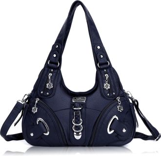 Angel Kiss Hobo-Geldbeutel und Handtaschen für Damen, Satchel-Handtasche, große Damenhandtasche für den täglichen Gebrauch, Schultertasche, Blau, Large