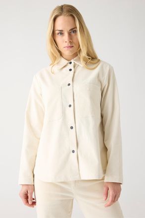 Knowledge Cotton Apparel Damen vegan Overshirt Kordel Reiher Wei&Atilde;Y
