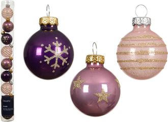 Kaemingk Weihnachtskugeln Glas mit Motiven 3cm 9er Set - kleine Christbaumkugeln Weihnachtsbaumkugeln für Weihnachten - Christbaumschmuck & Weihnachtsbaumschmu