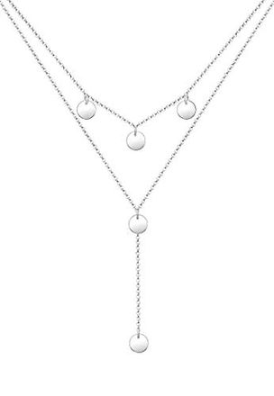 Elli Collier Femme Paillettes Cercle Layer - (925/1000) Argent