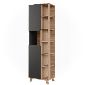 Vicco Armoire haute de salle de bain 50x175cm - 2 portes - Panneau de particules 16mm - Design &eacute;troit pour espaces r&eacute;duits