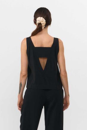 Suite13lab Damen vegan Top Pas Schwarz