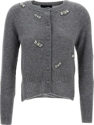 Simone Rocha Femme, Pulls, Gris, Taille: 40 FR Gilet en cachemire orn&eacute;