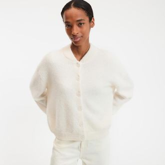 La Redoute Collections Cardigan Col Montant Grosse Maille Alpaga M&eacute;lang&eacute;