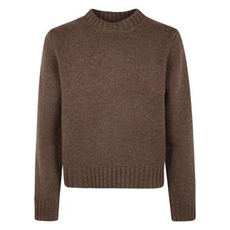 STUDIO NICHOLSON 3GG Neat Fit Crew Neck Pullover - - Knitwear - Herren - Braun - L