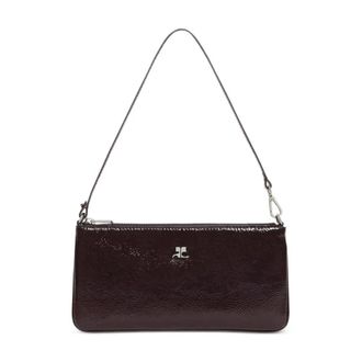 Courr&egrave;ges Zipped Naplak Pouch - - Bags - Damen - Rot - ONE SIZE