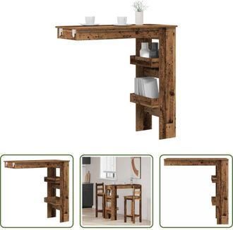 vidaXL vidaXL Table de bar - Table bar mural vieux bois 102x45x103,5 cm bois ding&eacute;nierie