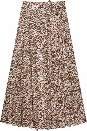 Munthe Femme, Jupes, Brun, Taille: 42 FR Jupe midi pliss&eacute;e &agrave; d&eacute;coupe laser