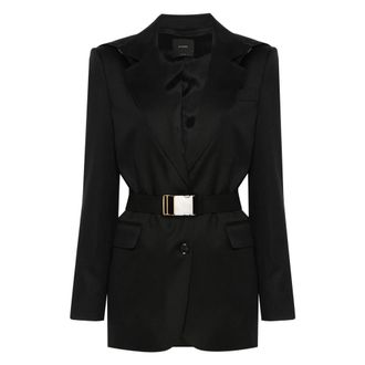 Pinko Casual Blazer aus schwarzem Wollgemisch - - Jackets - Damen - Schwarzk - L