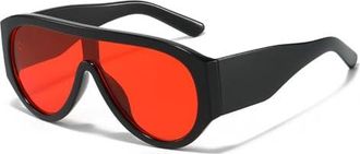 Generic Lunettes De Soleil &Agrave; Monture Large For Hommes Et Femmes, Id&eacute;ales For Les Vacances Trajets Quotidiens(Red)