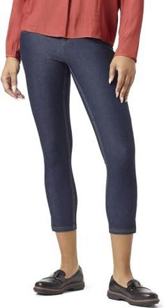 Hue Ankle Slit Essential Denim Capri Bonneterie, Deep Indigo Wash, S Femme