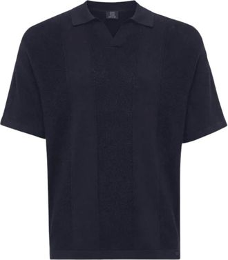 Genti Homme, Tops, Bleu, Taille: M Polo Sans Boutons
