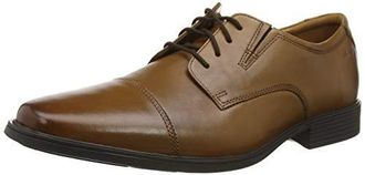 Clarks Homme Tilden Cap Chaussures, Foncé Tan Lea Marron, 39.5 EU