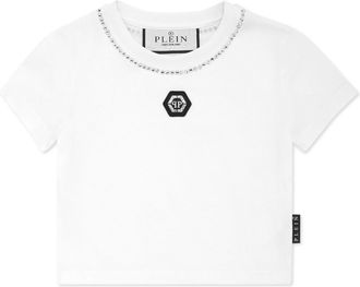 Philipp Plein Cropped T-Shirt Strass Round Neck Ss