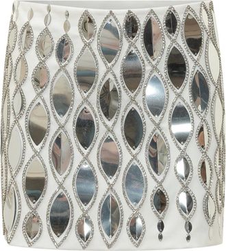 Des_Phemmes DES Phemmes, Femme, Jupes, Bleu, Taille: 34 FR Mini-jupe moulante avec ornements de miroirs