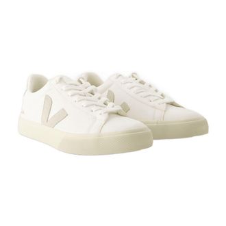 Veja Mens Campo Sneakers - Veja Leather White Calfskin Shoes