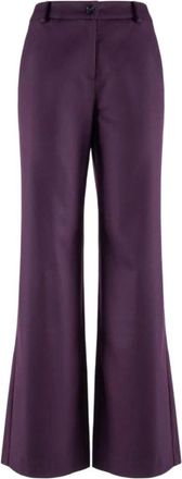 Nenette Pantalone Gamba Dritta Tessuto Poly - Femme - Pantalons - Violet - Taille: 36 FR
