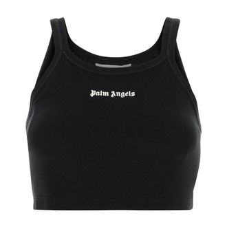 Palm Angels Piquet Top - - Tops - Damen - Schwarzk - S