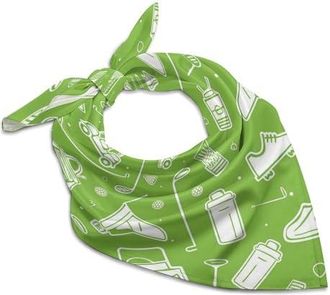 Generic Écharpe carrée en soie légère en forme de balle de golf pour le sport, les gribouillages pour cheveux, foulard respirant, cadeau pour homme et femme, 