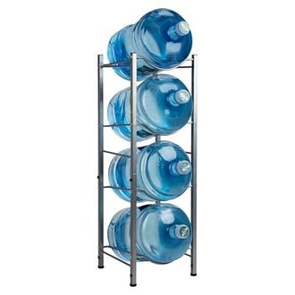 Mind Reader Wasserkrugständer, für vier 1,8 l Krüge, Wasserkühler, Regal, Metall, 34,9 cm L x 34,9 cm B x 104,4 cm H, Silber