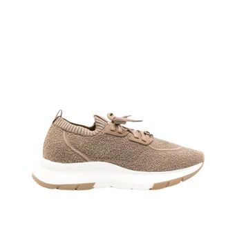 Gianvito Rossi Boucl&eacute; Gestrickte Sneakers - - Shoes - Damen - Braun - 41 EU